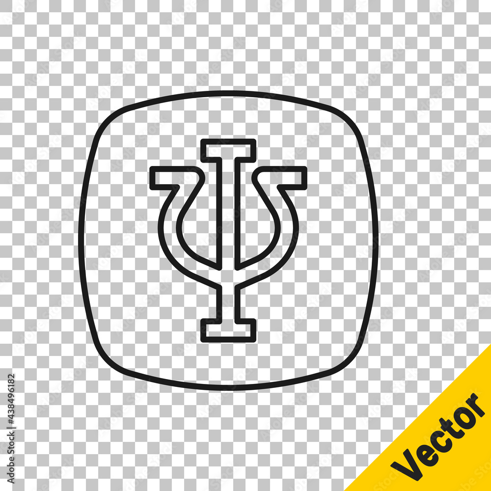 Black line Psychology icon isolated on transparent background. Psi ...