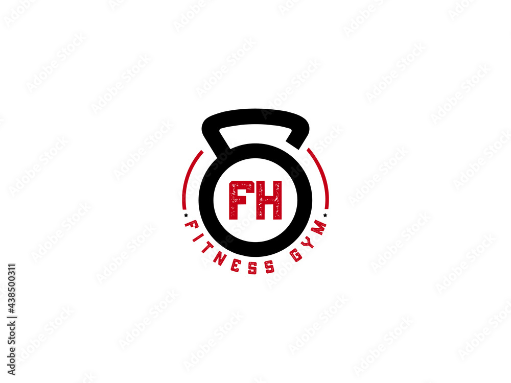 Letter FH Logo, Gym FH, fitness fh logo icon design Stock Vector ...