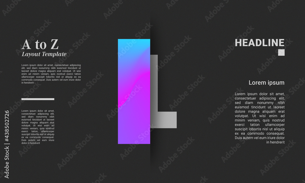 Sliced letter L alphabet colourful gradient poster layout letters abc ...