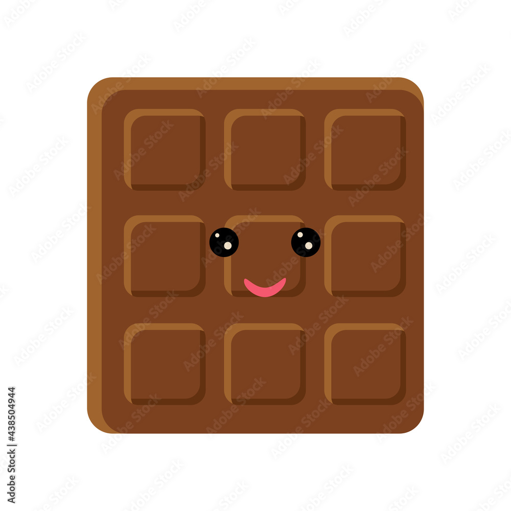 Kawaii Chocolate Bar. Vector Illustration Cartoon Character Icon. Cute ...