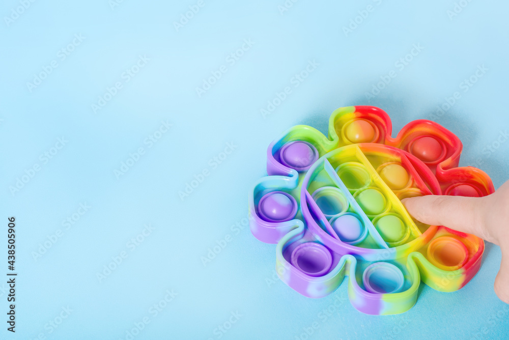 Rainbow Pop it fidget toy on a empty copy space background Stock Photo ...