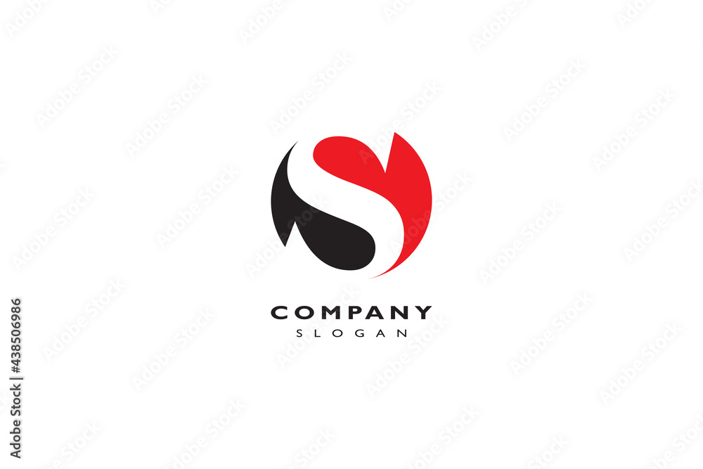 Letter S logo. Style Silhouette on Circular shape. Creative modern ...