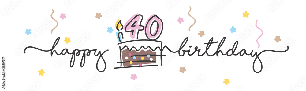 Grafika wektorowa Stock: 40th Birthday handwritten typography lettering ...