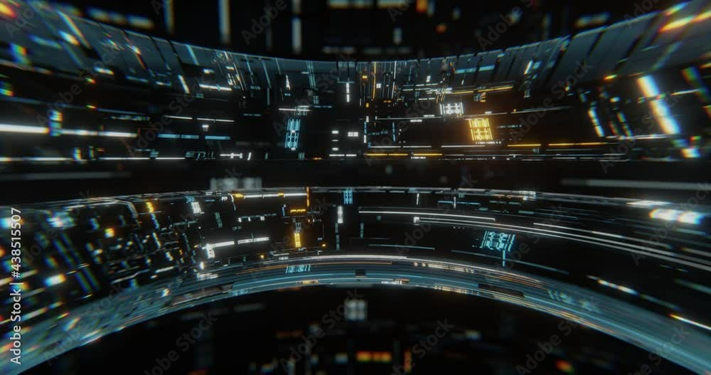 Advanced Technology Concept. Sci-fi Neon High Tech Digital Abstract background. colorful circuit ...