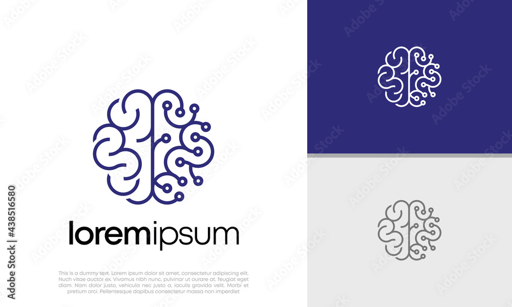 Abstract artificial intelligence logo. Innovative high tech logo ...