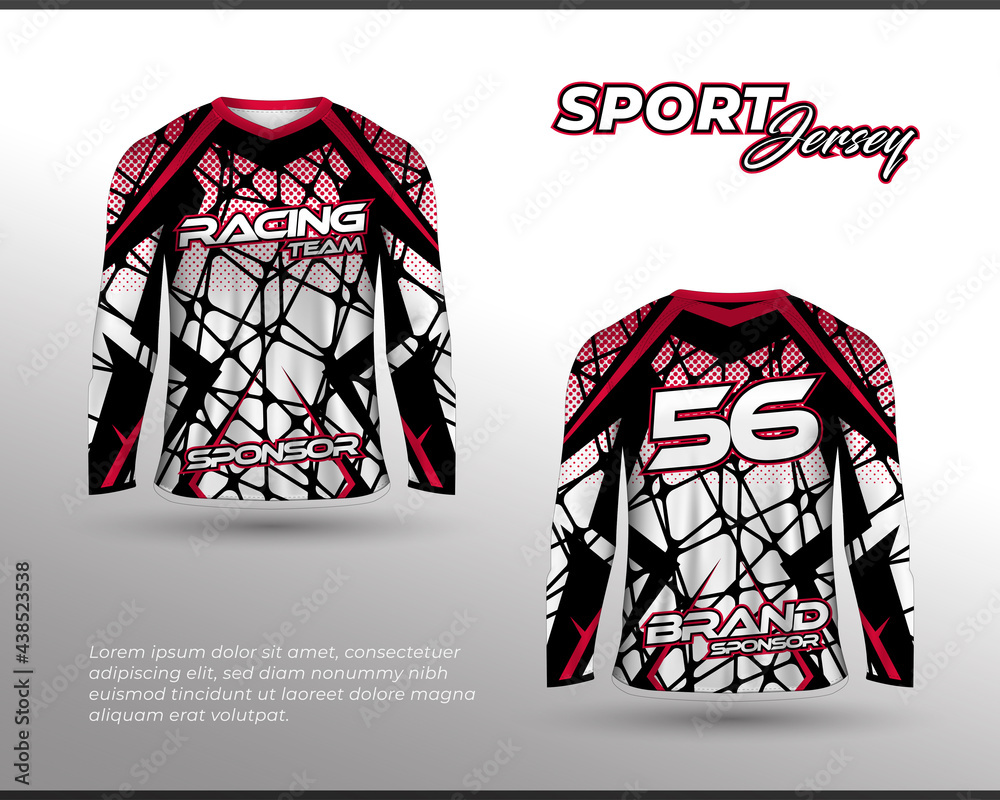 Long sleeve sports racing suit. Front back t-shirt design. Templates ...