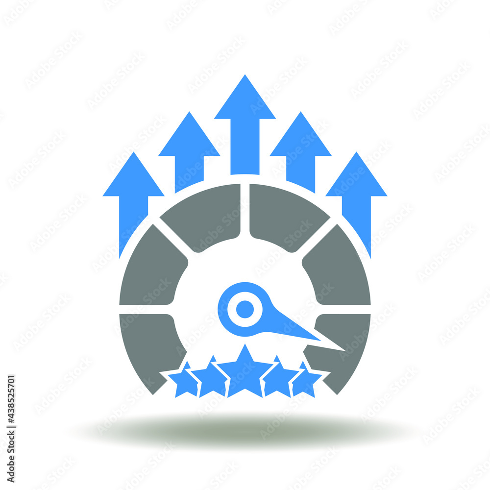 Vetor do Stock: Indicator with arrows up and five stars vector ...