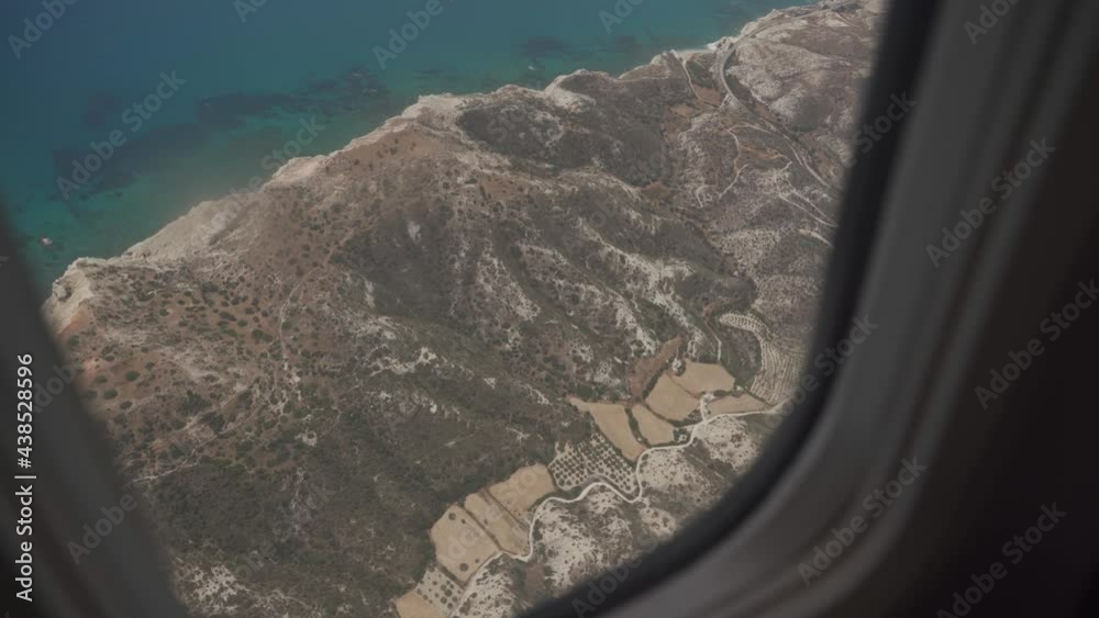 Stockvideo High view of island of cyprus through porthole of the ...