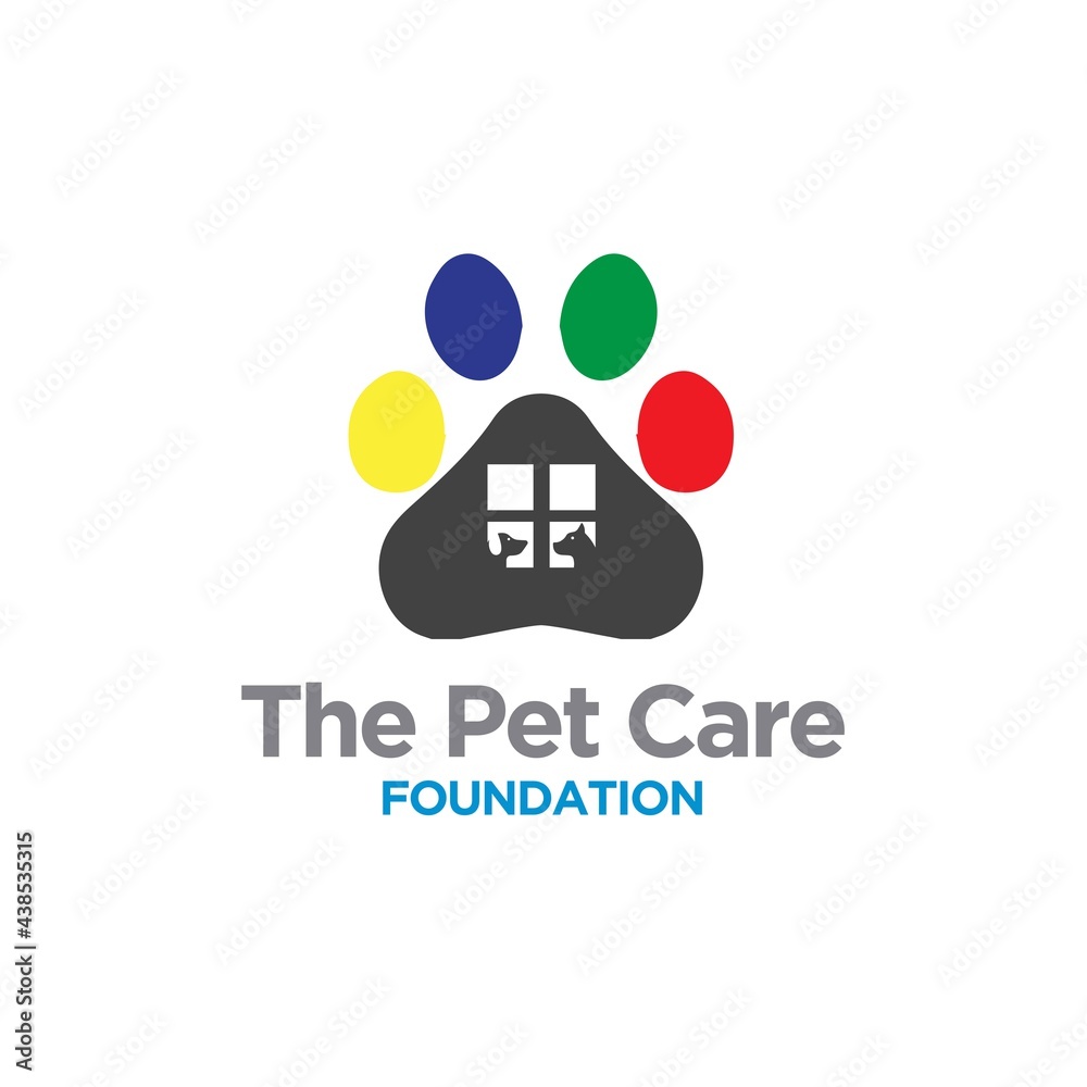 pet care logo designs for protection and foundation logo Stock Vector ...