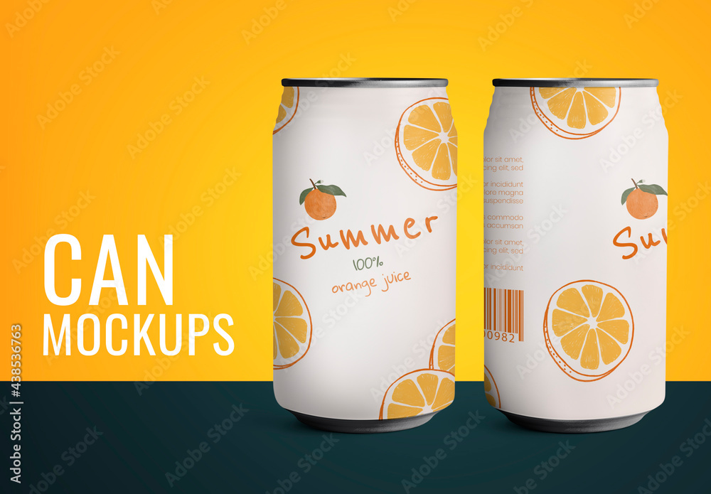 Editable Can Design Mockup Stock Template | Adobe Stock
