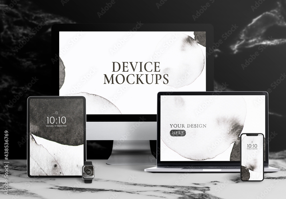 Digital Device Screen Mockup Stock Template | Adobe Stock