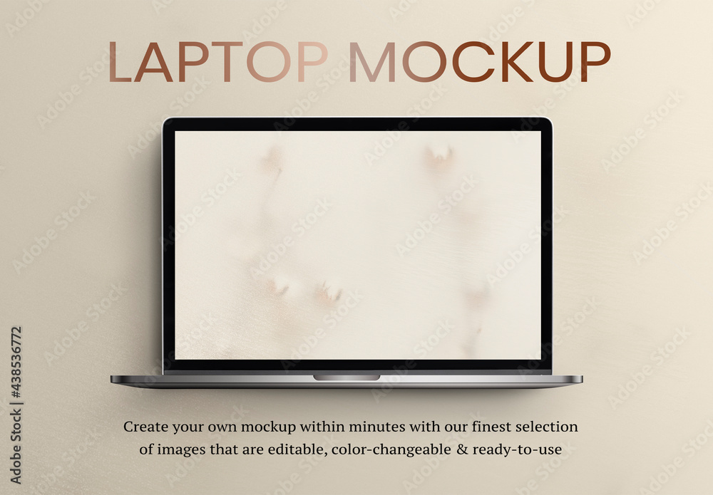 Editable Laptop Screen Design Mockup Stock Template | Adobe Stock