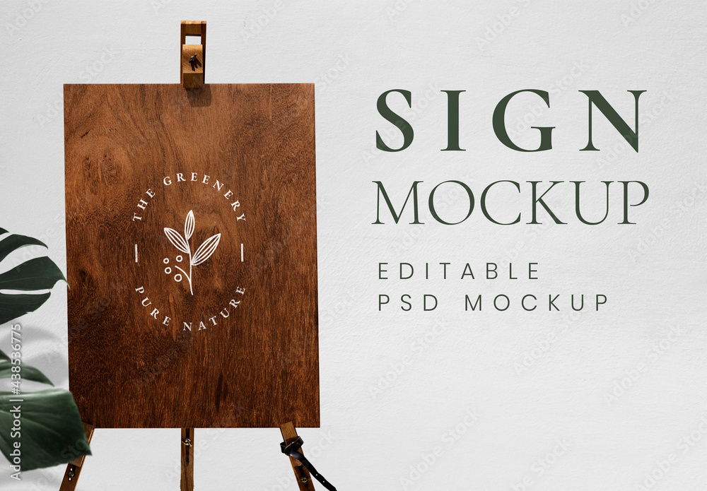 Editable Wooden Board Mockup Stock Template | Adobe Stock