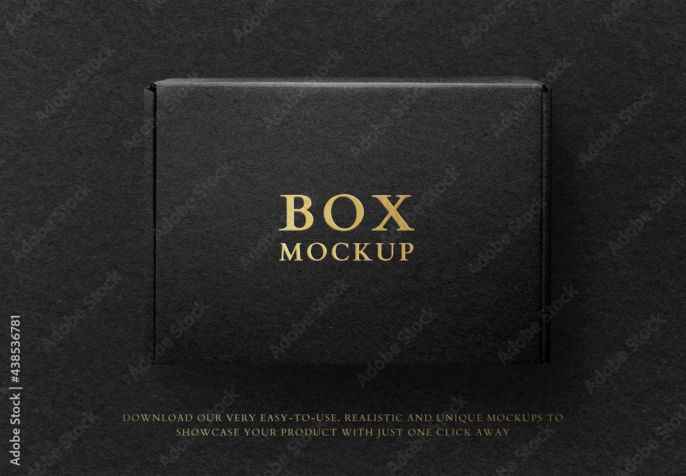 Kraft Black Box Packaging Mockup Stock Template | Adobe Stock