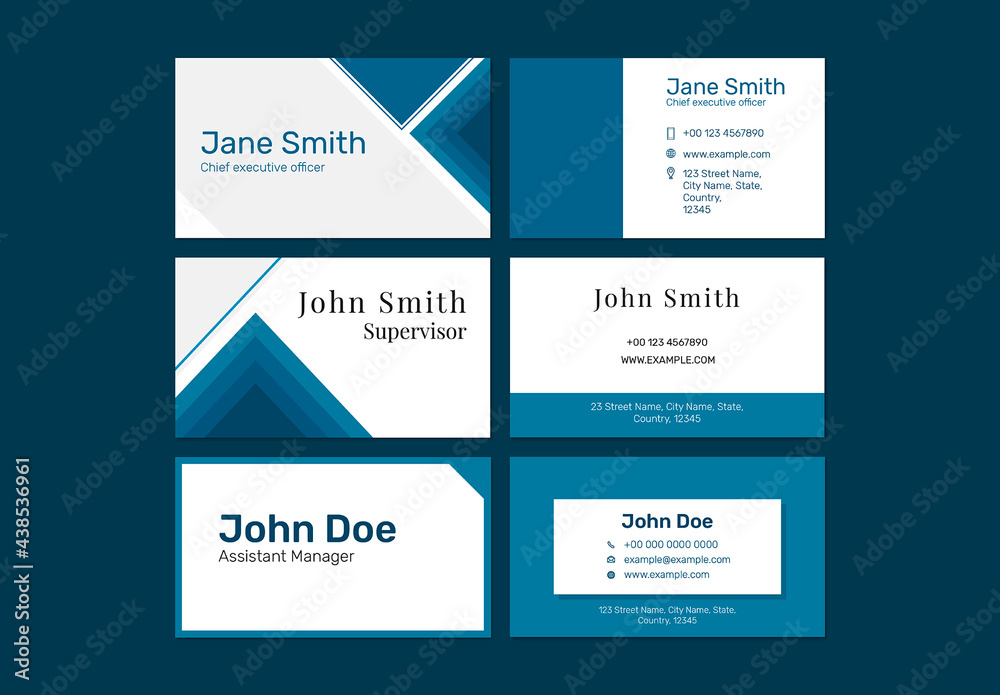 Business Card Layout Collection Stock Template | Adobe Stock