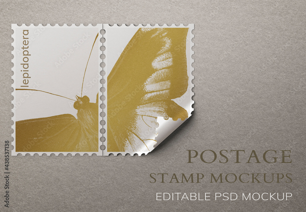 Editable Postage Stamp Mockup Stock Template | Adobe Stock