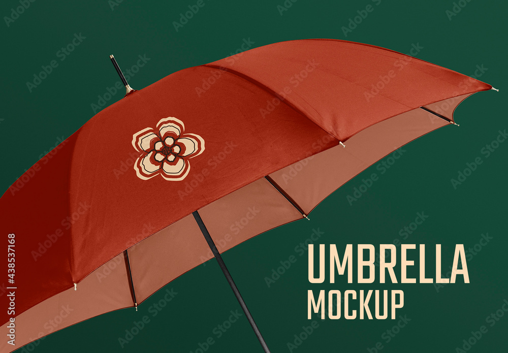Editable Umbrella Mockup in Retro Design Stock Template | Adobe Stock