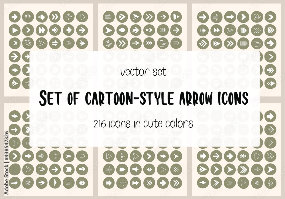 Set of cartoon-style arrow icons Stock Vector | Adobe Stock