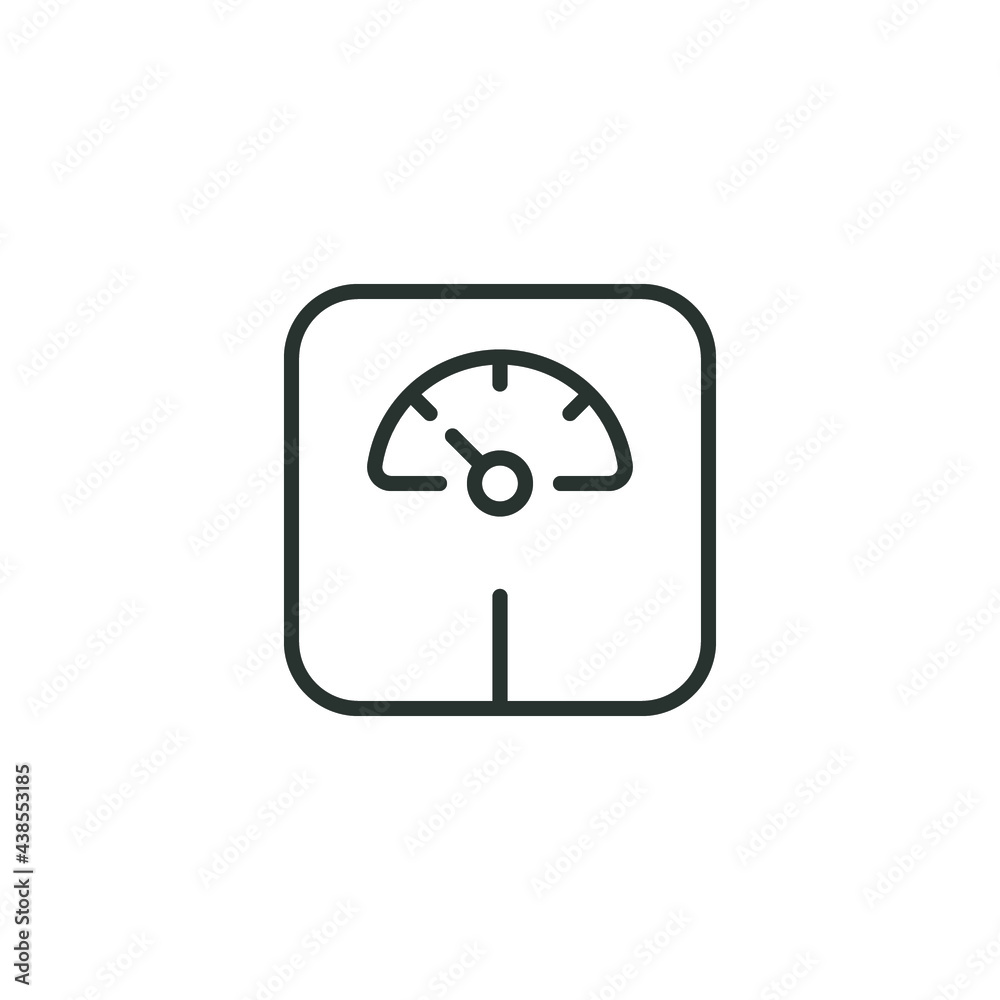 Scale line icon. Simple outline style. Weight loss, healthy, weigh ...
