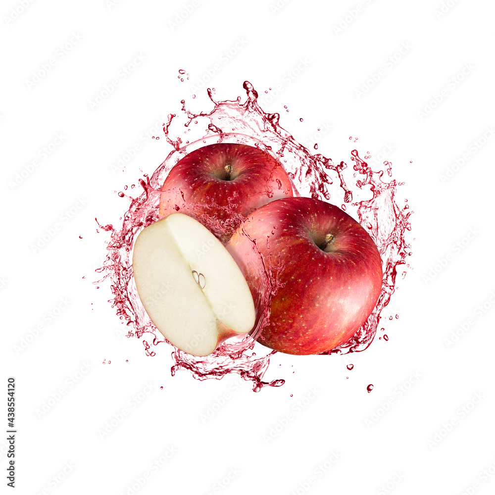 apple with water splash, isolated on white background Stock Photo ...
