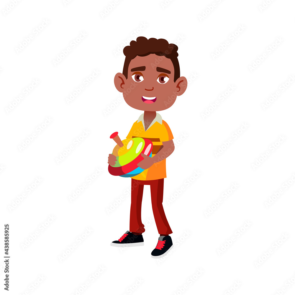 happiness indian boy playing with humming top cartoon vector. happiness ...