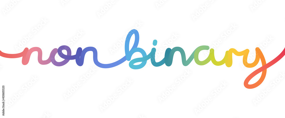 Non binary words in rainbow colors Stock Vector | Adobe Stock