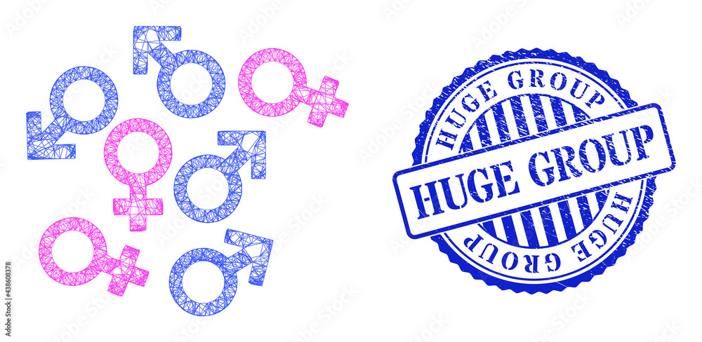 Vector crossing mesh gender symbols carcass, and Huge Group blue ...