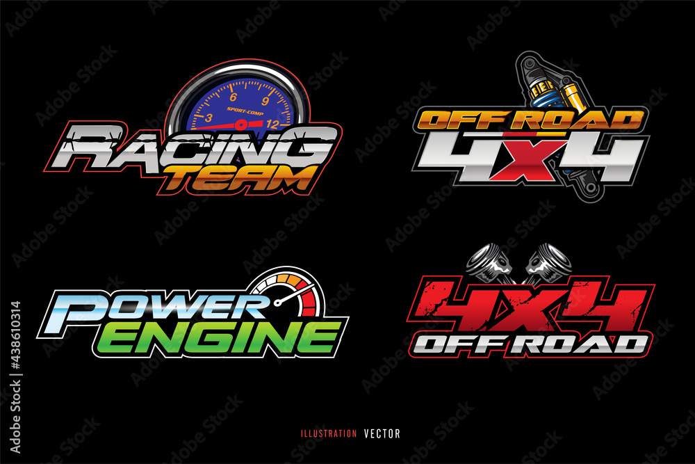 Racing car and 4x4 Offroad logo template vector. Automotive Logo Vector ...
