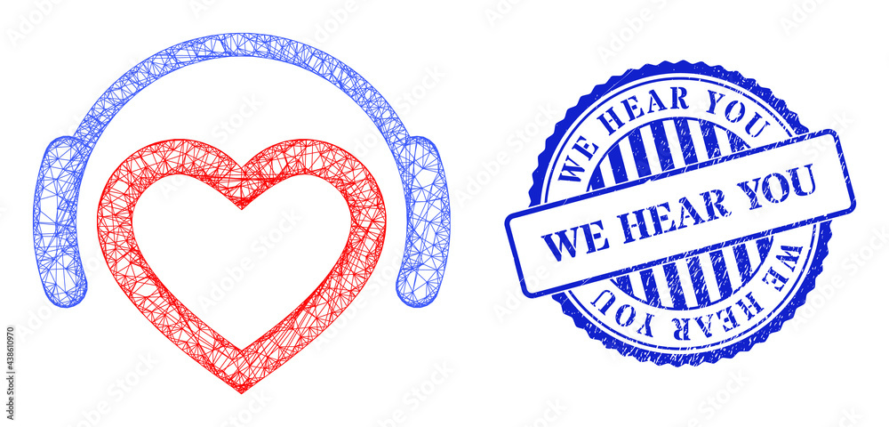 Vector net favourite dj headphones carcass, and We Hear You blue ...