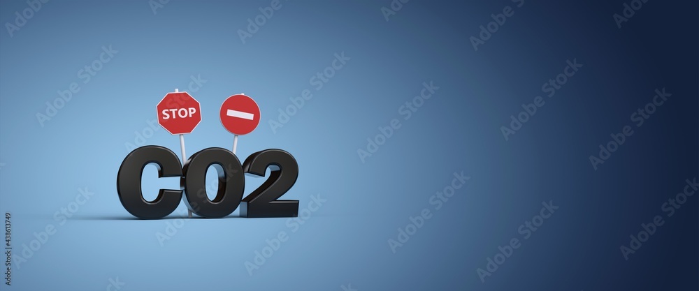 CO2 text with stop and forbidden signs Stock Illustration | Adobe Stock