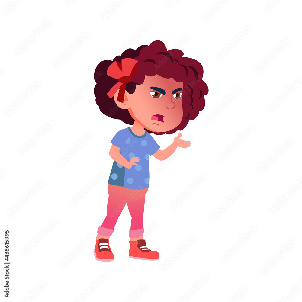 angry caucasian girl screaming at tv cartoon vector. angry caucasian ...