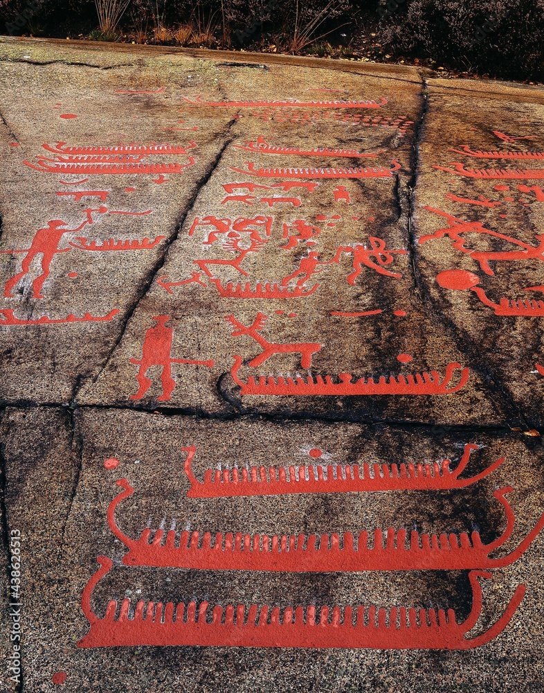 sweden, tanum, rock drawings, rock painting, painting, rock drawing ...