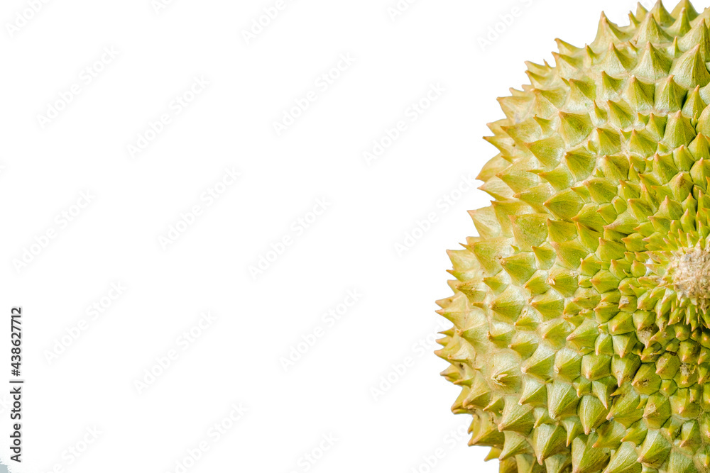 Durian mon thong is king of fruits durian on white background. Pulp of ...