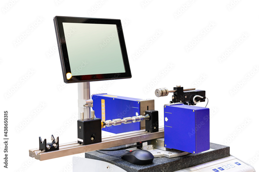 Machine workpiece or automotive part shaft during inspection or ...