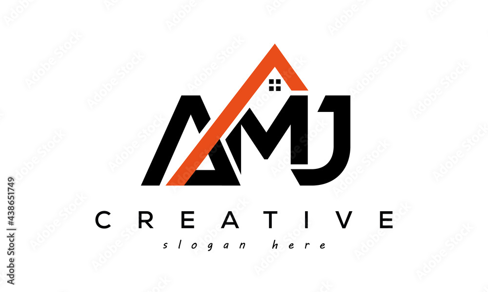 AMJ letters real estate construction logo vector Stock Vector | Adobe Stock