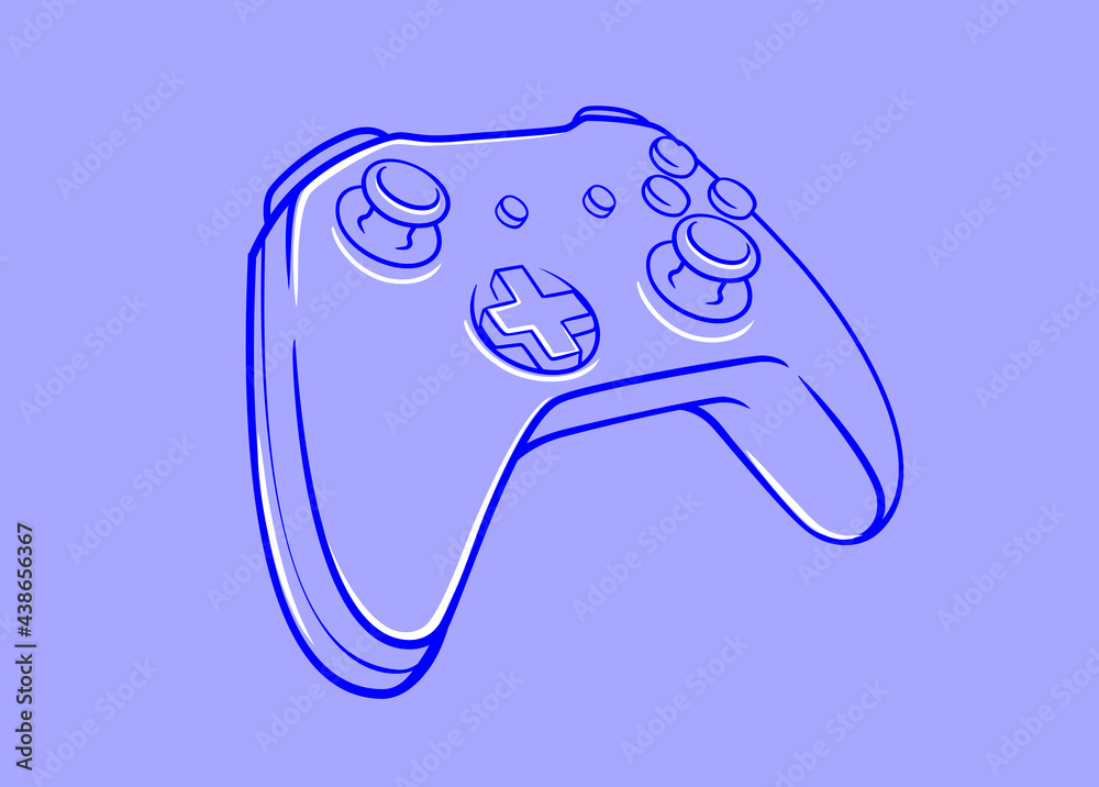 Gamepad vector, illustration in line style Stock Vector | Adobe Stock