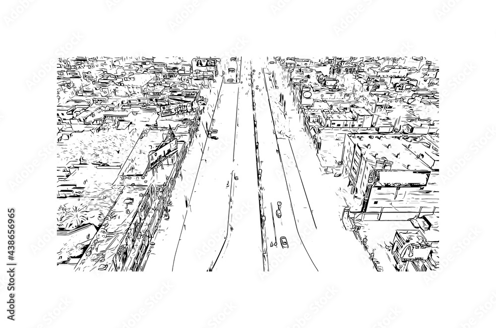 Building view with landmark of Faisalabad is the city in Pakistan. Hand ...