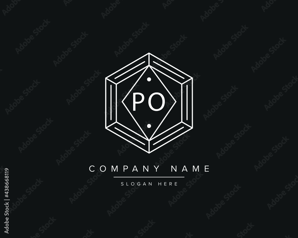 Alphabet letter PO logo design vector Stock Vector | Adobe Stock