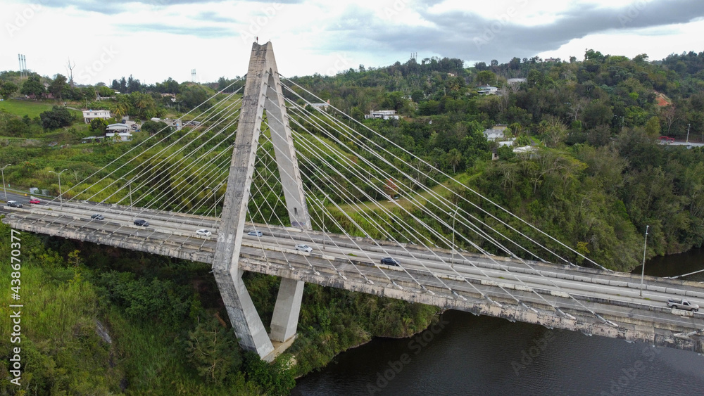 Naranjito Cable-stayed Bridge is one of the main communication routes ...