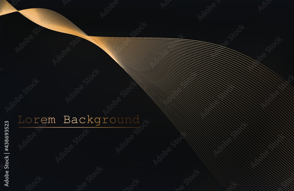 Abstract golden wave lines with glow effect. sound wave. luxury items ...