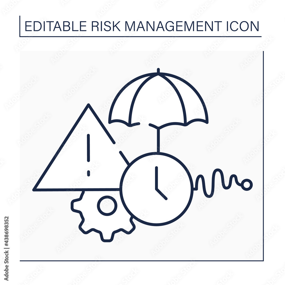 Routine risks line icon. Procedures and activities that are carried out ...
