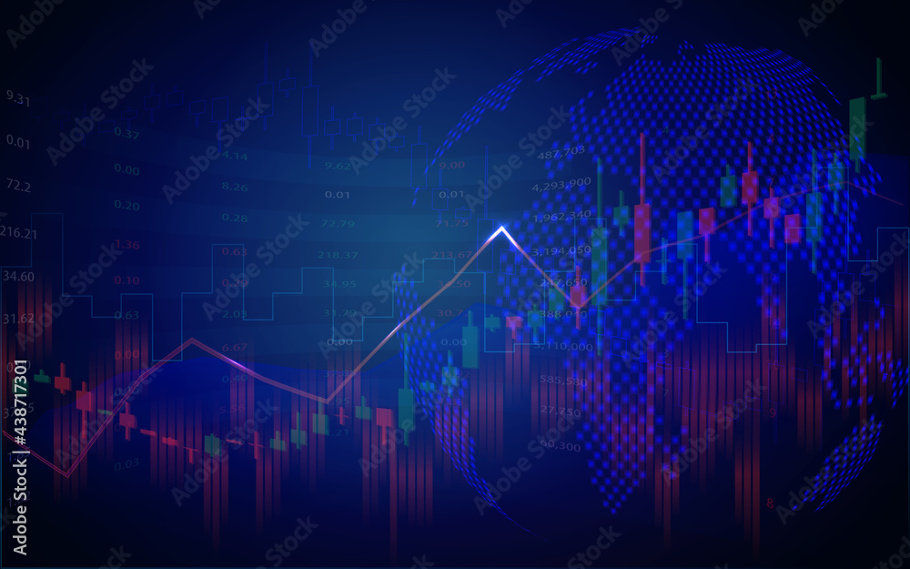 Stock market or forex trading candlestick graph in graphic design for ...