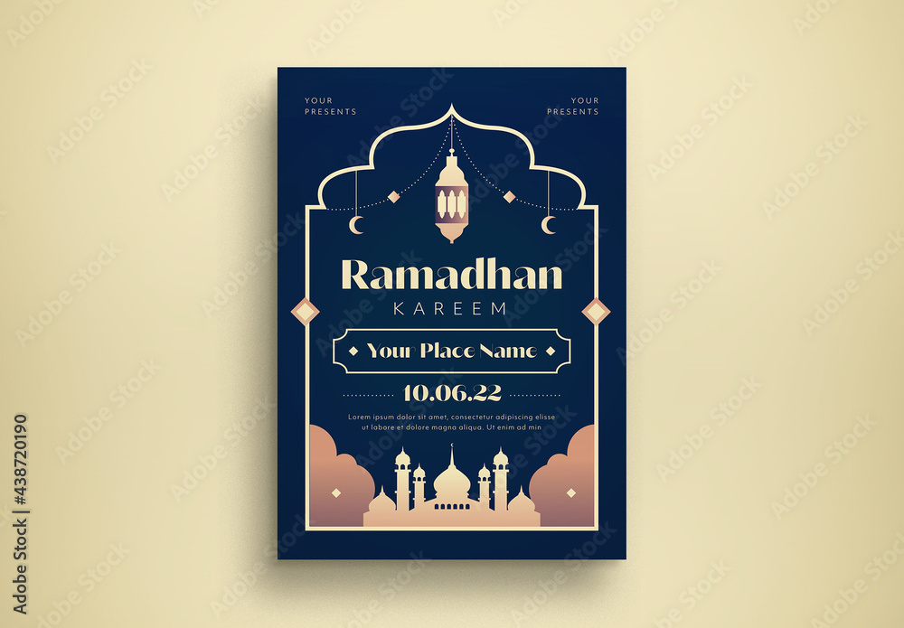 Ramadhan Kareem Flyer Layout Stock Template | Adobe Stock