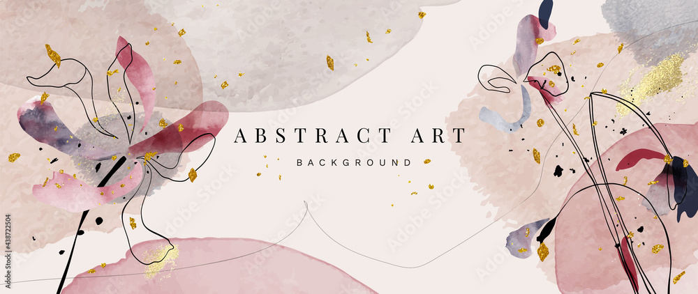 Abstract art background vector. Luxury minimal style wallpaper with ...