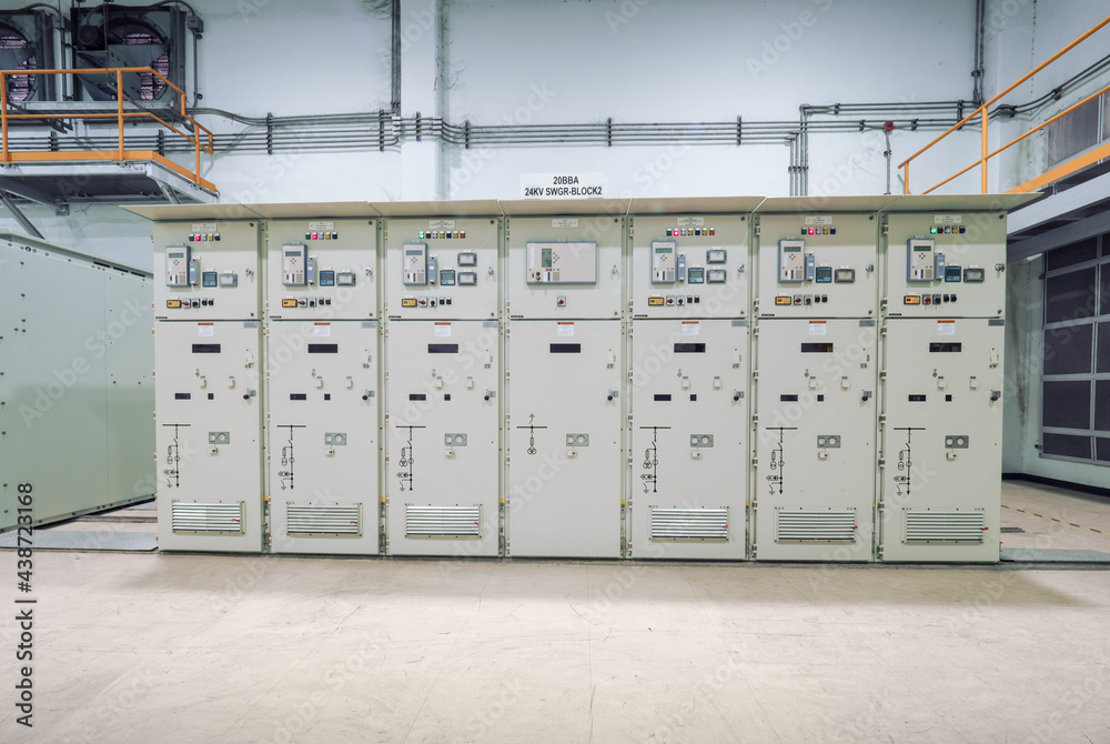 Electrical switchgear, Industrial electrical switch panel at substation ...