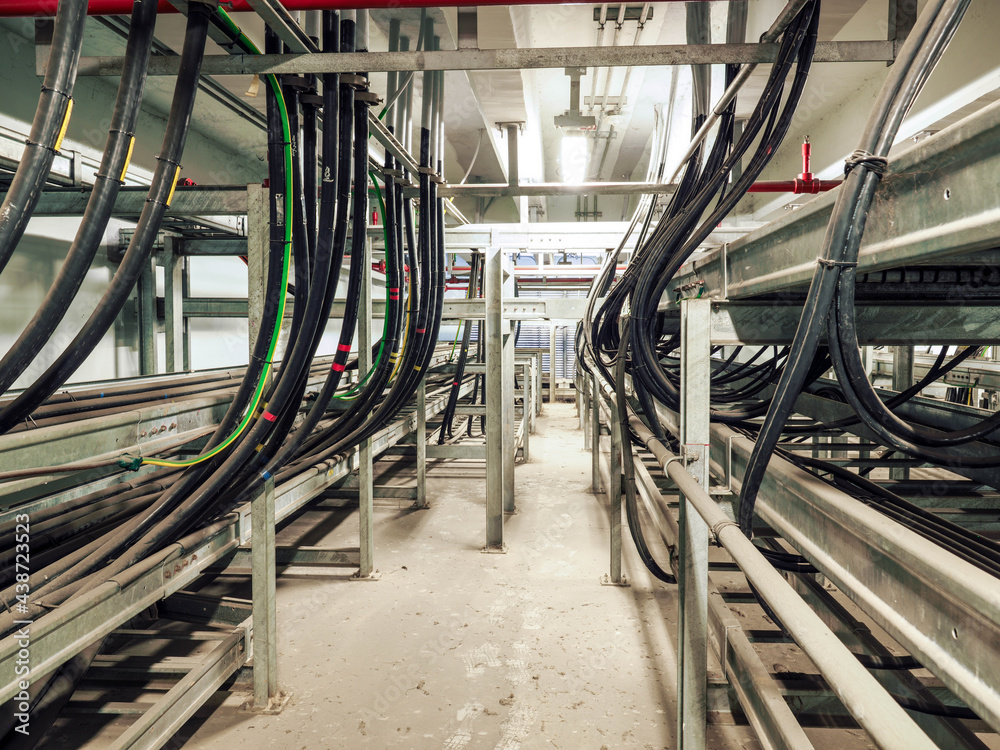 Power cables and instrument cables were installed with cable trays in ...