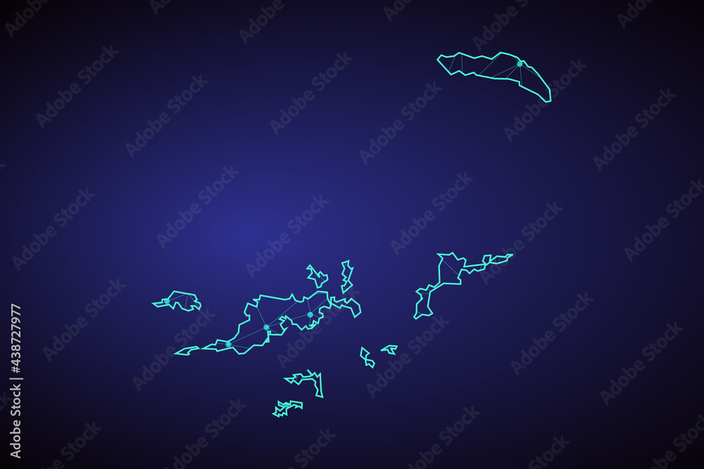 British Virgin Islands map. Detailed, Mercator projection.British ...