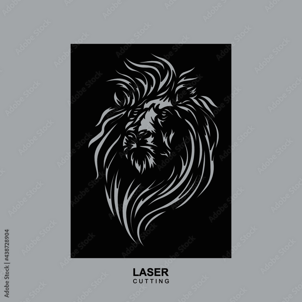lion head vector for laser cut Stock Vector | Adobe Stock