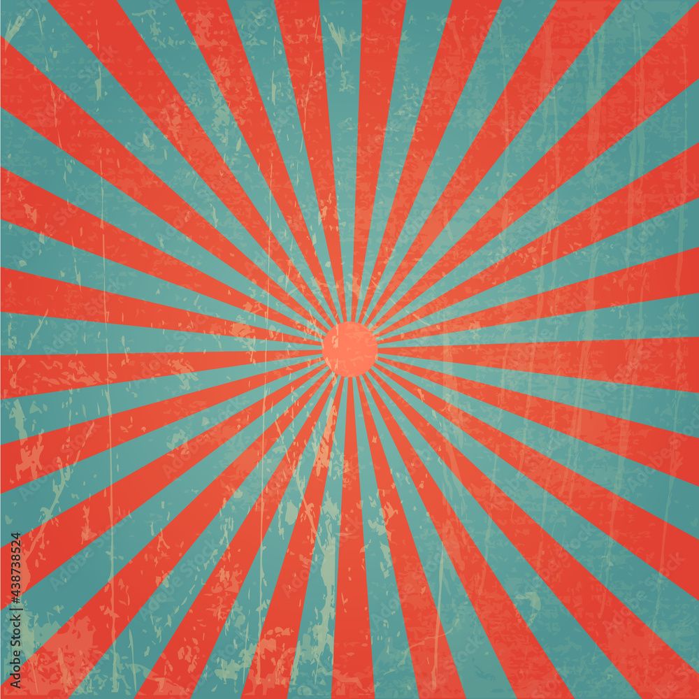 New vector Vintage Red rising sun or sun ray,sun burst retro background ...