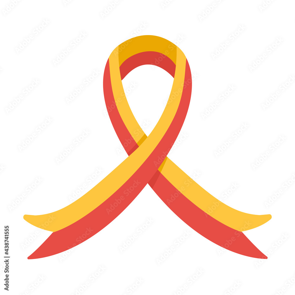 ribbon with Red and yellow stripes isolated on white. World Hepatitis ...